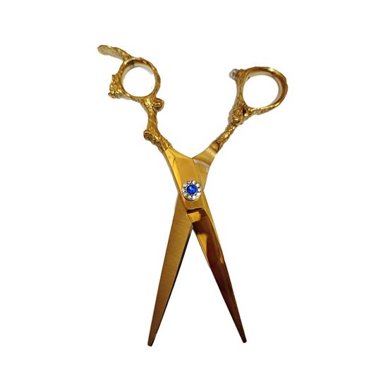 Mozku - TIJERAS - TIJERA CORTE LABRADA DIAMANTE DORADA 4897-C