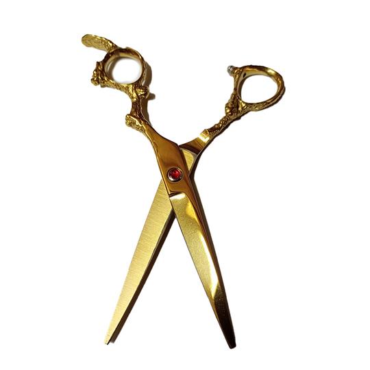Mozku - TIJERAS - TIJERA DORADA LABRADA PUNTO ROJO CORTE 115